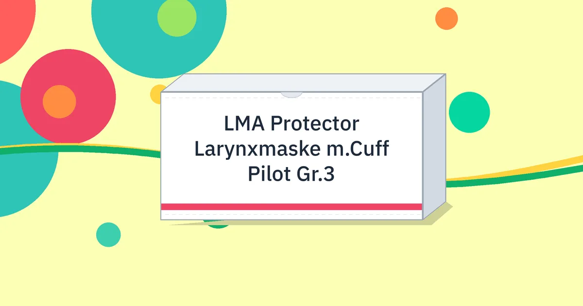 Symbolbild: Packung mit der Aufschrift LMA Protector Larynxmaske m.Cuff Pilot Gr.3 (PZN 13165719) – Verfügbarkeit und Bezug in Apotheken in Frankfurt am Main