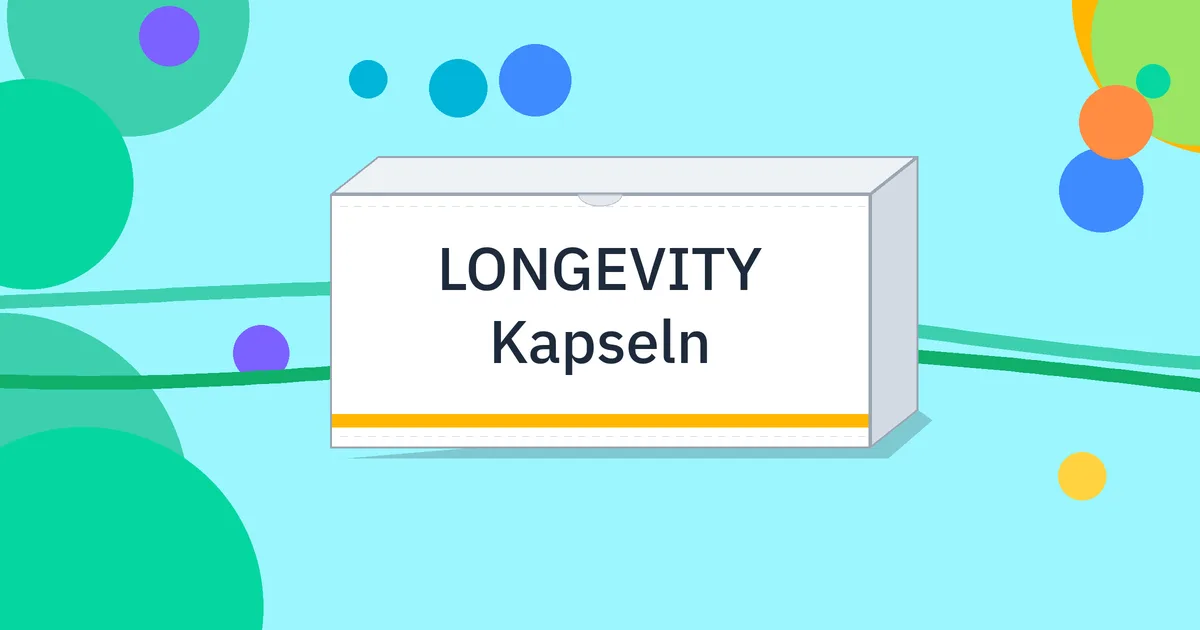 Symbolbild: Packung mit der Aufschrift LONGEVITY Kapseln (PZN 18487971) – Verfügbarkeit und Bezug in Apotheken in Frankfurt am Main
