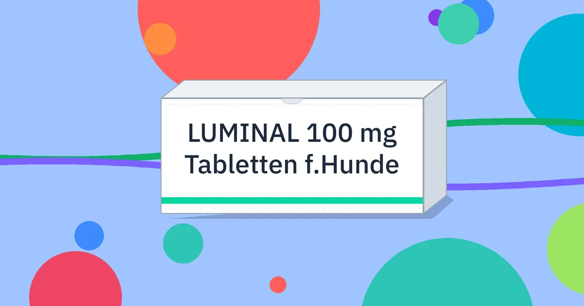 Symbolbild: Packung mit der Aufschrift LUMINAL 100 mg Tabletten f.Hunde (PZN 11111004) – Verfügbarkeit und Bezug in Apotheken in Frankfurt am Main