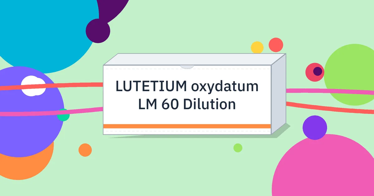 Symbolbild: Packung mit der Aufschrift LUTETIUM oxydatum LM 60 Dilution (PZN 12935061) – Verfügbarkeit und Bezug in Apotheken in Frankfurt am Main