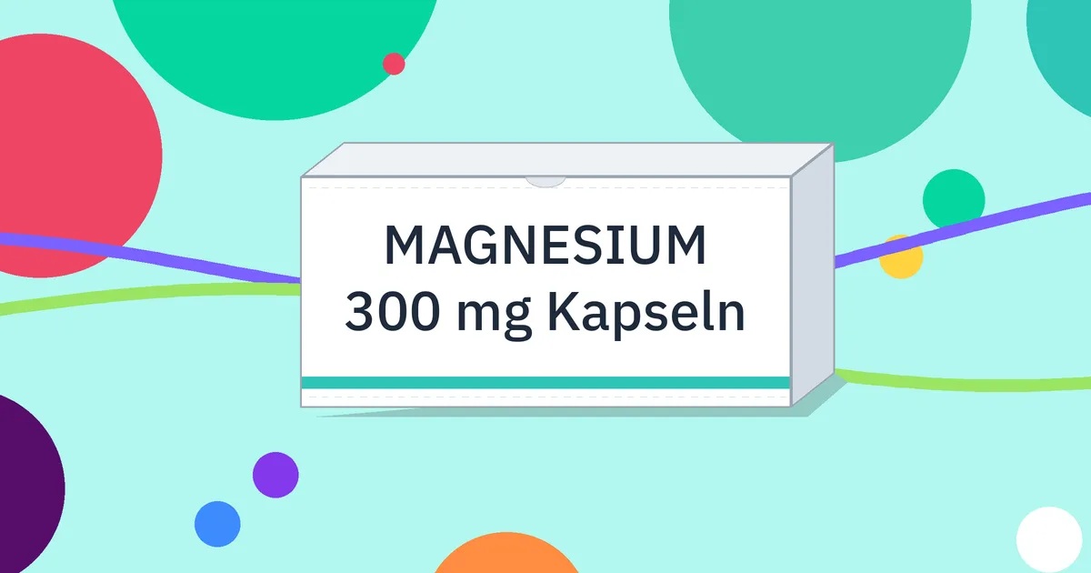 Symbolbild: Packung mit der Aufschrift MAGNESIUM 300 mg Kapseln (PZN 04868209) – Verfügbarkeit und Bezug in Apotheken in Frankfurt am Main