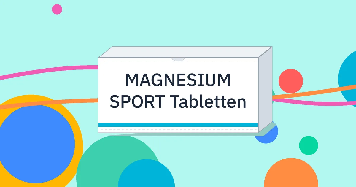 Symbolbild: Packung mit der Aufschrift MAGNESIUM SPORT Tabletten (PZN 18828751) – Verfügbarkeit und Bezug in Apotheken in Frankfurt am Main