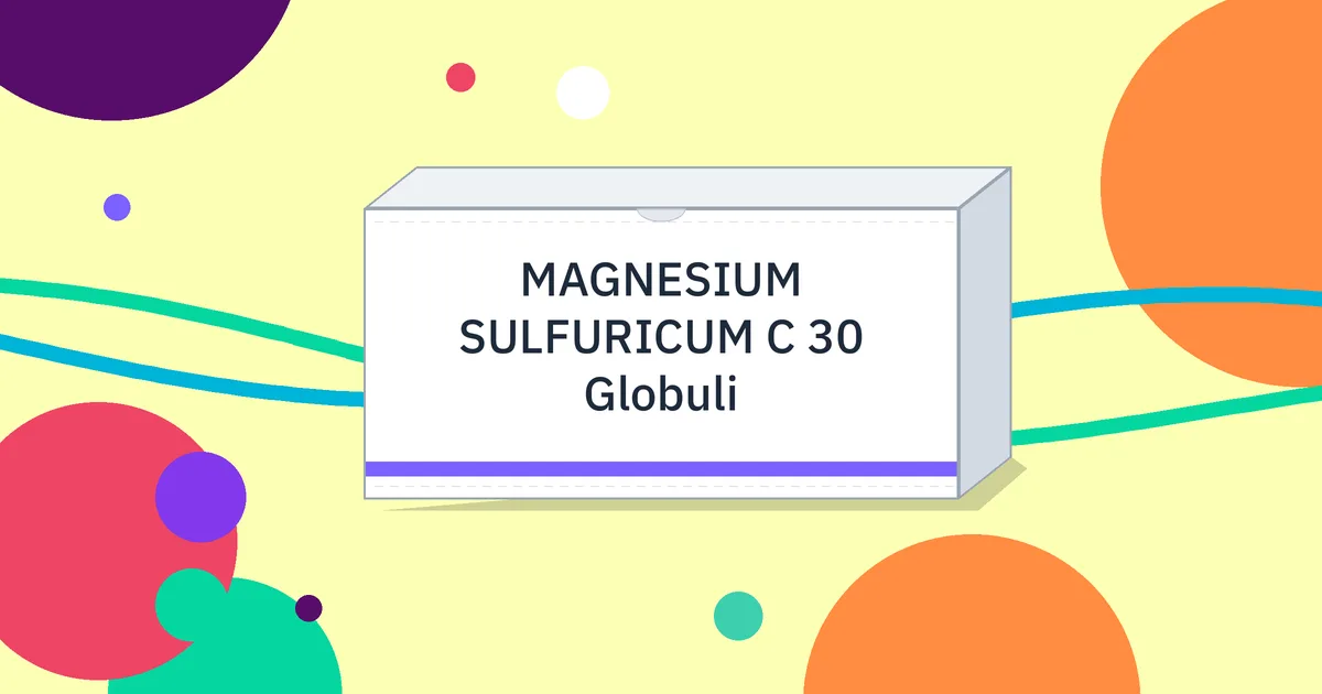 Symbolbild: Packung mit der Aufschrift MAGNESIUM SULFURICUM C 30 Globuli (PZN 07173459) – Verfügbarkeit und Bezug in Apotheken in Frankfurt am Main