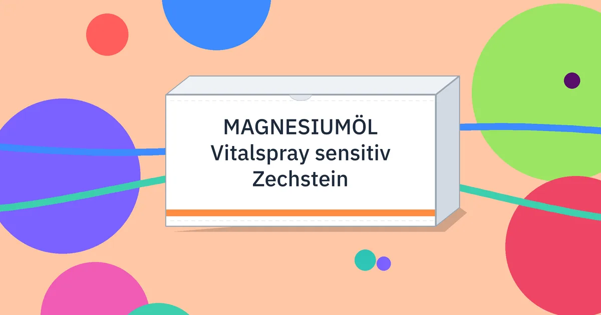 Symbolbild: Packung mit der Aufschrift MAGNESIUMÖL Vitalspray sensitiv Zechstein (PZN 14364332) – Verfügbarkeit und Bezug in Apotheken in Frankfurt am Main