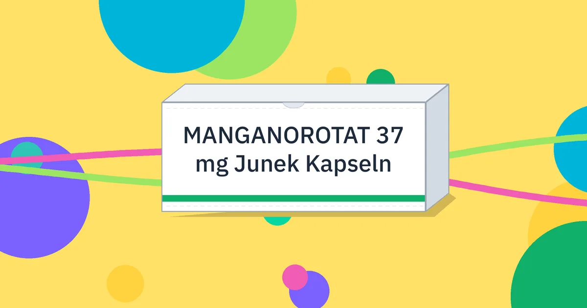 Symbolbild: Packung mit der Aufschrift MANGANOROTAT 37 mg Junek Kapseln (PZN 11482700) – Verfügbarkeit und Bezug in Apotheken in Frankfurt am Main