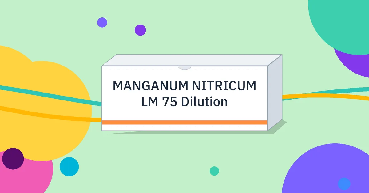 Symbolbild: Packung mit der Aufschrift MANGANUM NITRICUM LM 75 Dilution (PZN 12944427) – Verfügbarkeit und Bezug in Apotheken in Frankfurt am Main