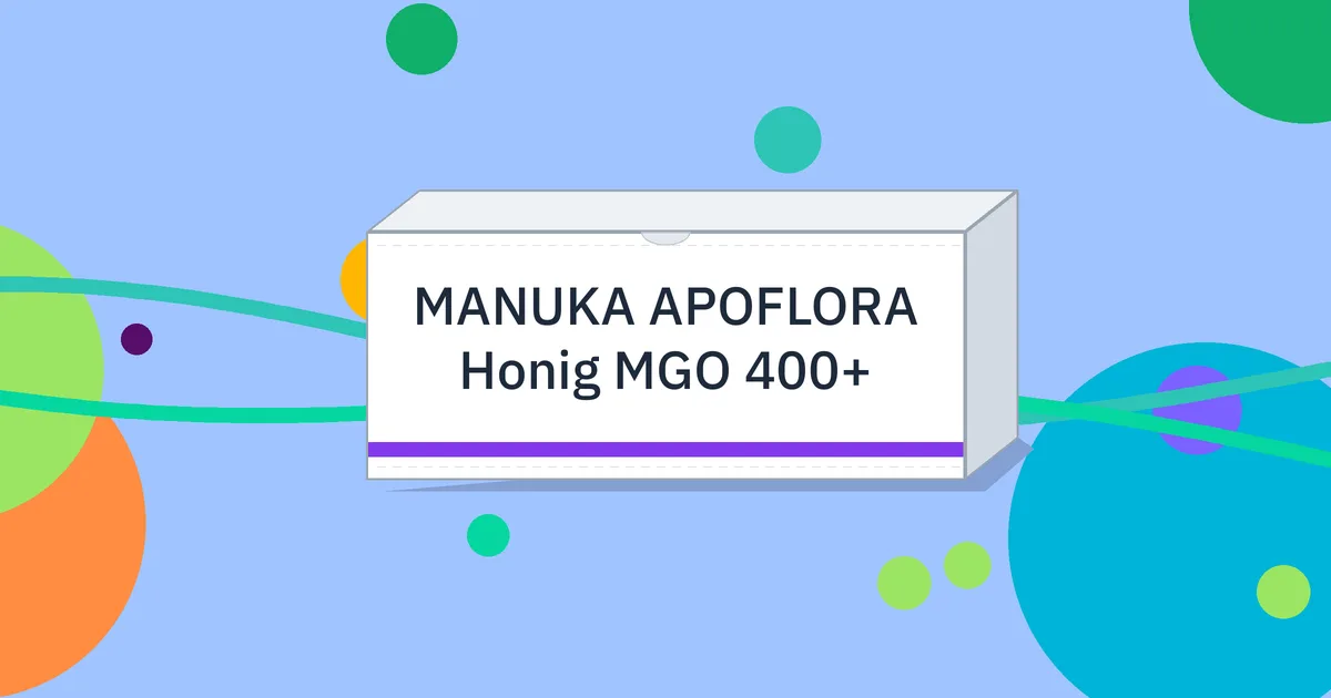 Symbolbild: Packung mit der Aufschrift MANUKA APOFLORA Honig MGO 400+ (PZN 20382222) – Verfügbarkeit und Bezug in Apotheken in Frankfurt am Main