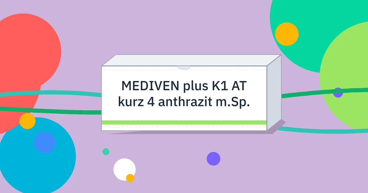 Symbolbild: Packung mit der Aufschrift MEDIVEN plus K1 AT kurz 4 anthrazit m.Sp. (PZN 15026206) – Verfügbarkeit und Bezug in Apotheken in Frankfurt am Main