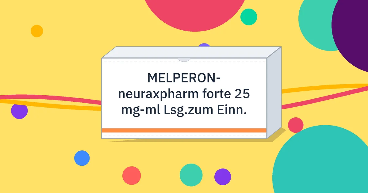Symbolbild: Packung mit der Aufschrift MELPERON-neuraxpharm forte 25 mg-ml Lsg.zum Einn. (PZN 03421989) – Verfügbarkeit und Bezug in Apotheken in Frankfurt am Main