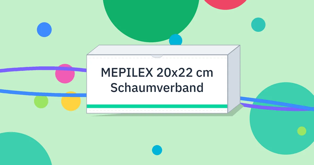 Symbolbild: Packung mit der Aufschrift MEPILEX 20x22 cm Schaumverband (PZN 14335247) – Verfügbarkeit und Bezug in Apotheken in Frankfurt am Main