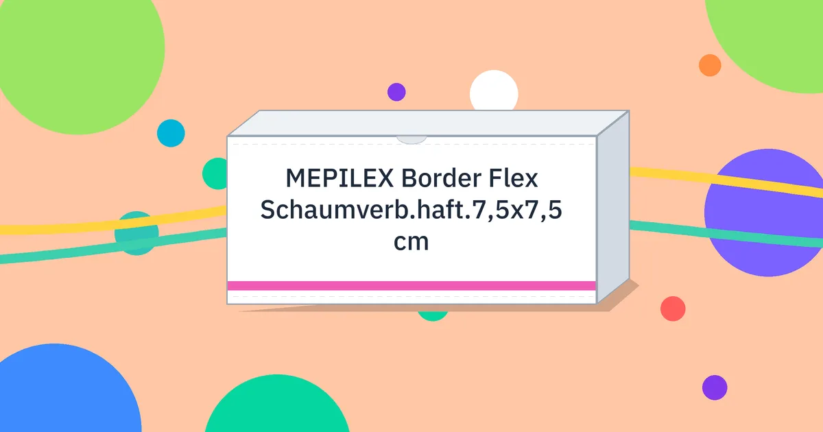 Symbolbild: Packung mit der Aufschrift MEPILEX Border Flex Schaumverb.haft.7,5x7,5 cm (PZN 19223085) – Verfügbarkeit und Bezug in Apotheken in Frankfurt am Main