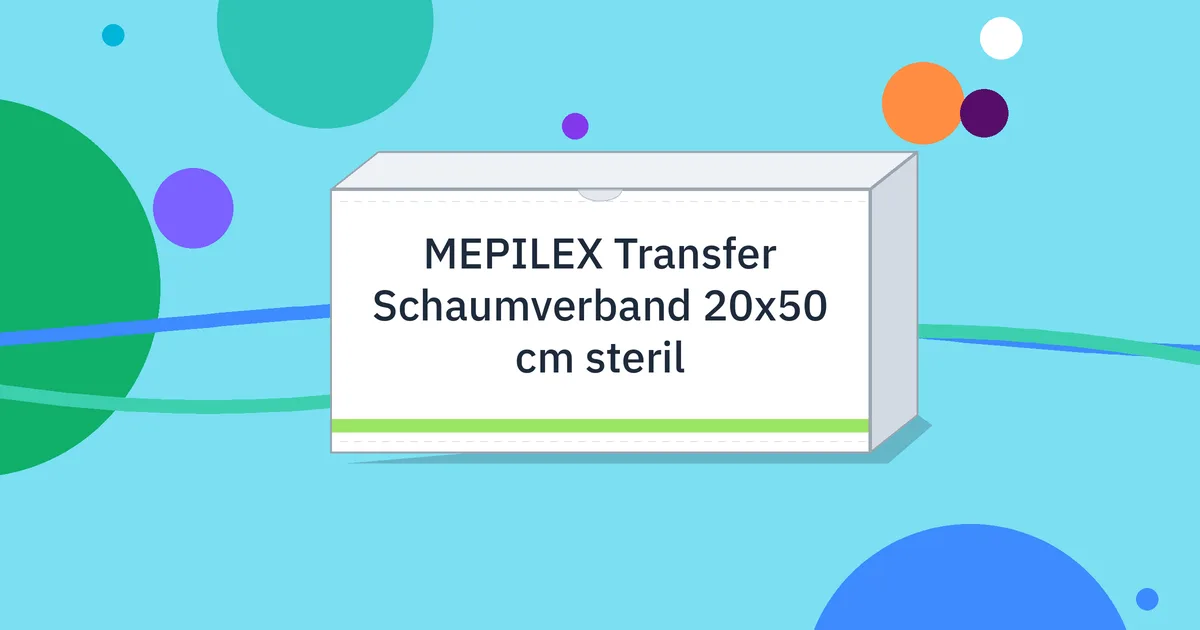 Symbolbild: Packung mit der Aufschrift MEPILEX Transfer Schaumverband 20x50 cm steril (PZN 19702420) – Verfügbarkeit und Bezug in Apotheken in Frankfurt am Main
