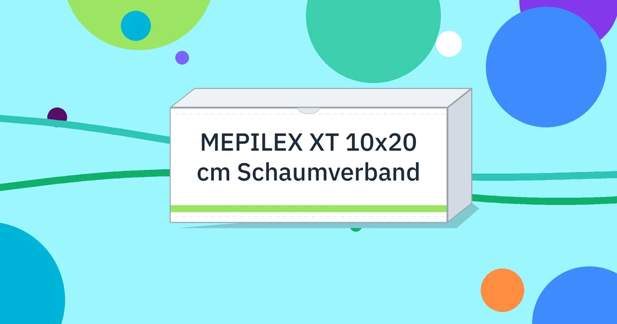 Symbolbild: Packung mit der Aufschrift MEPILEX XT 10x20 cm Schaumverband (PZN 19702466) – Verfügbarkeit und Bezug in Apotheken in Frankfurt am Main
