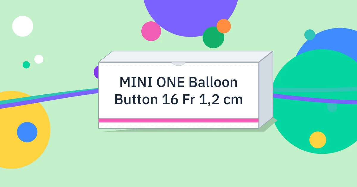 Symbolbild: Packung mit der Aufschrift MINI ONE Balloon Button 16 Fr 1,2 cm (PZN 14342046) – Verfügbarkeit und Bezug in Apotheken in Frankfurt am Main
