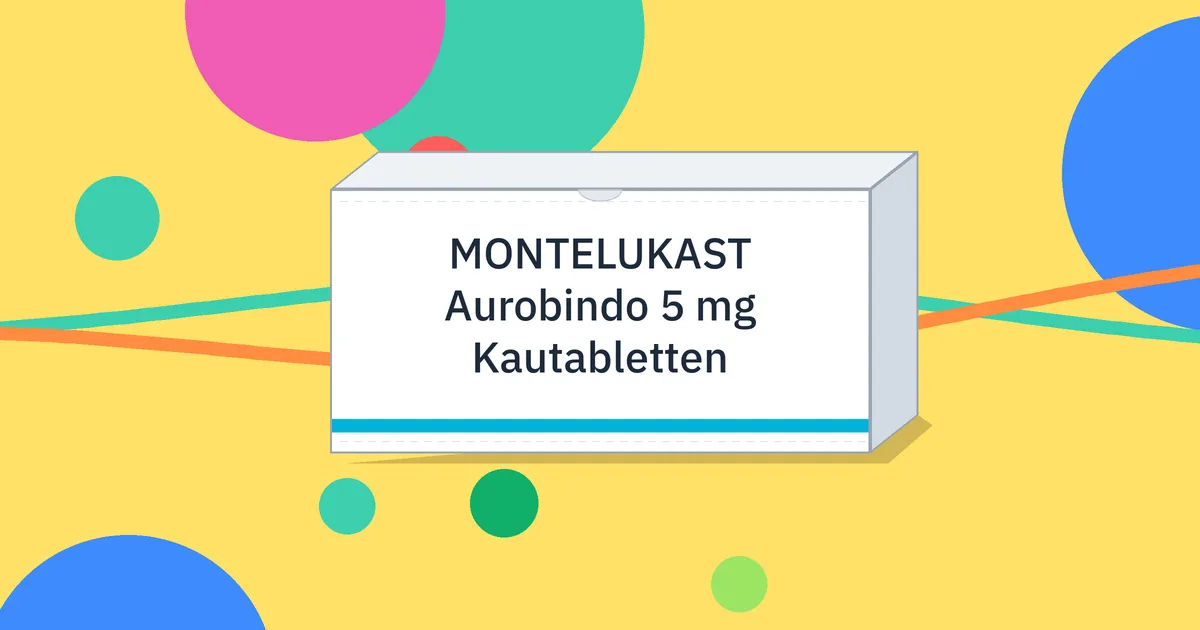 Symbolbild: Packung mit der Aufschrift MONTELUKAST Aurobindo 5 mg Kautabletten (PZN 01155822) – Verfügbarkeit und Bezug in Apotheken in Frankfurt am Main