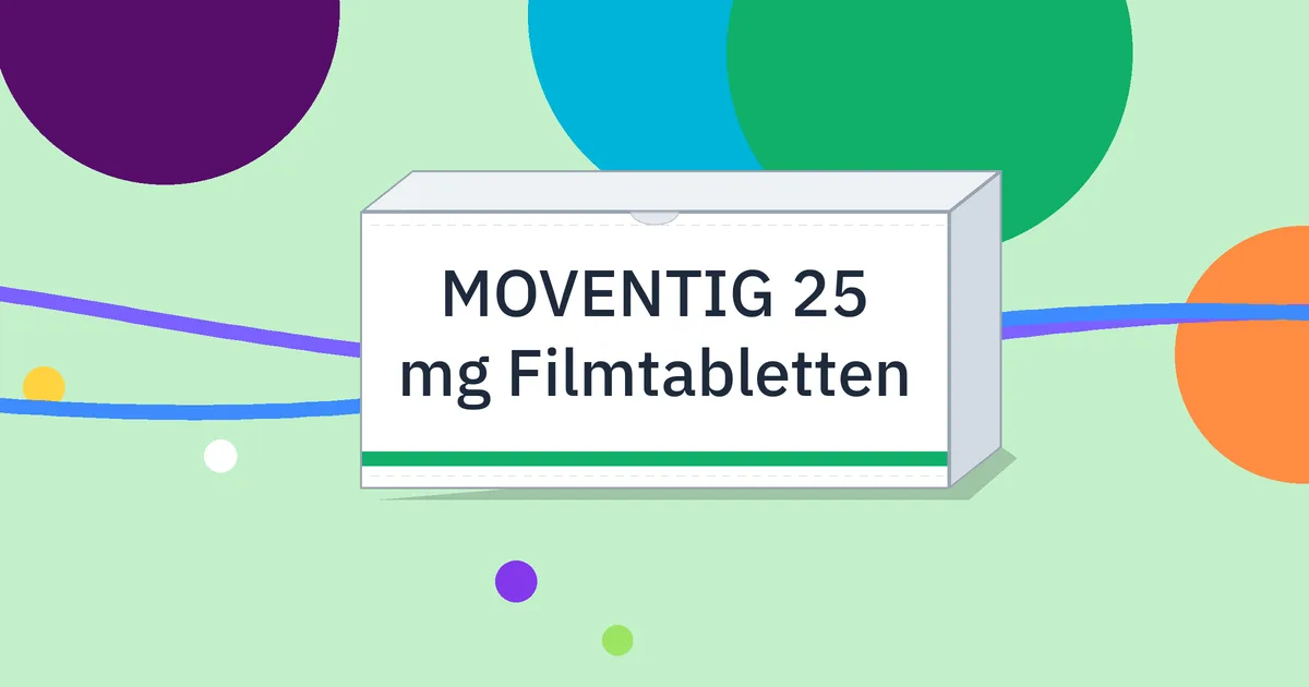 Symbolbild: Packung mit der Aufschrift MOVENTIG 25 mg Filmtabletten (PZN 13332732) – Verfügbarkeit und Bezug in Apotheken in Frankfurt am Main