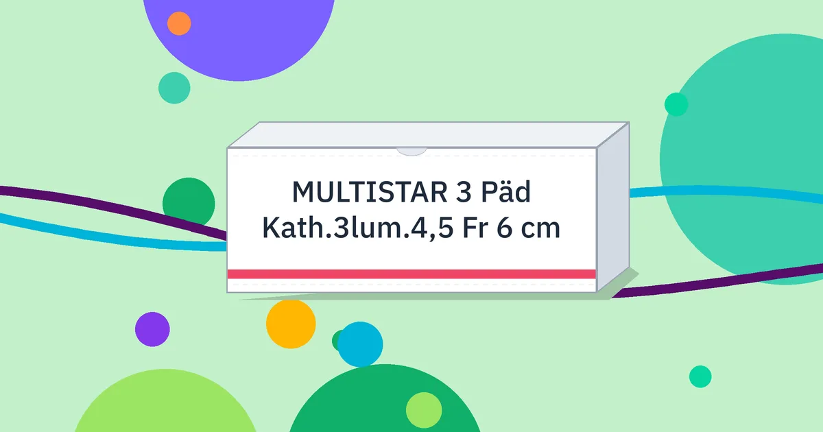 Symbolbild: Packung mit der Aufschrift MULTISTAR 3 Päd Kath.3lum.4,5 Fr 6 cm (PZN 09446275) – Verfügbarkeit und Bezug in Apotheken in Frankfurt am Main