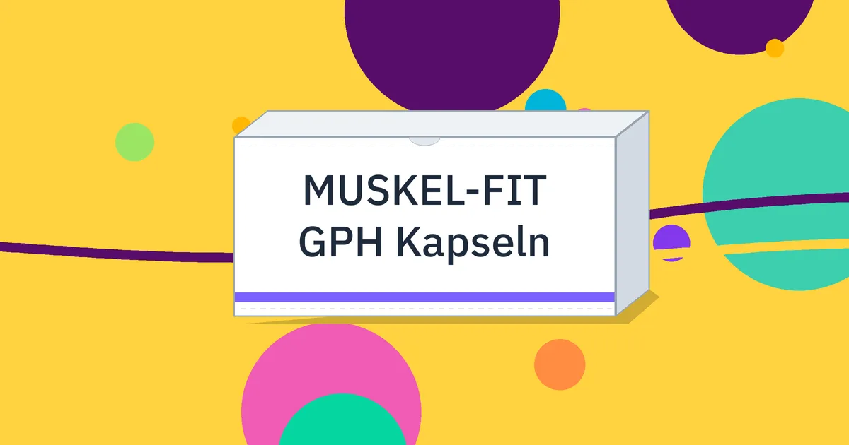 Symbolbild: Packung mit der Aufschrift MUSKEL-FIT GPH Kapseln (PZN 10555029) – Verfügbarkeit und Bezug in Apotheken in Frankfurt am Main