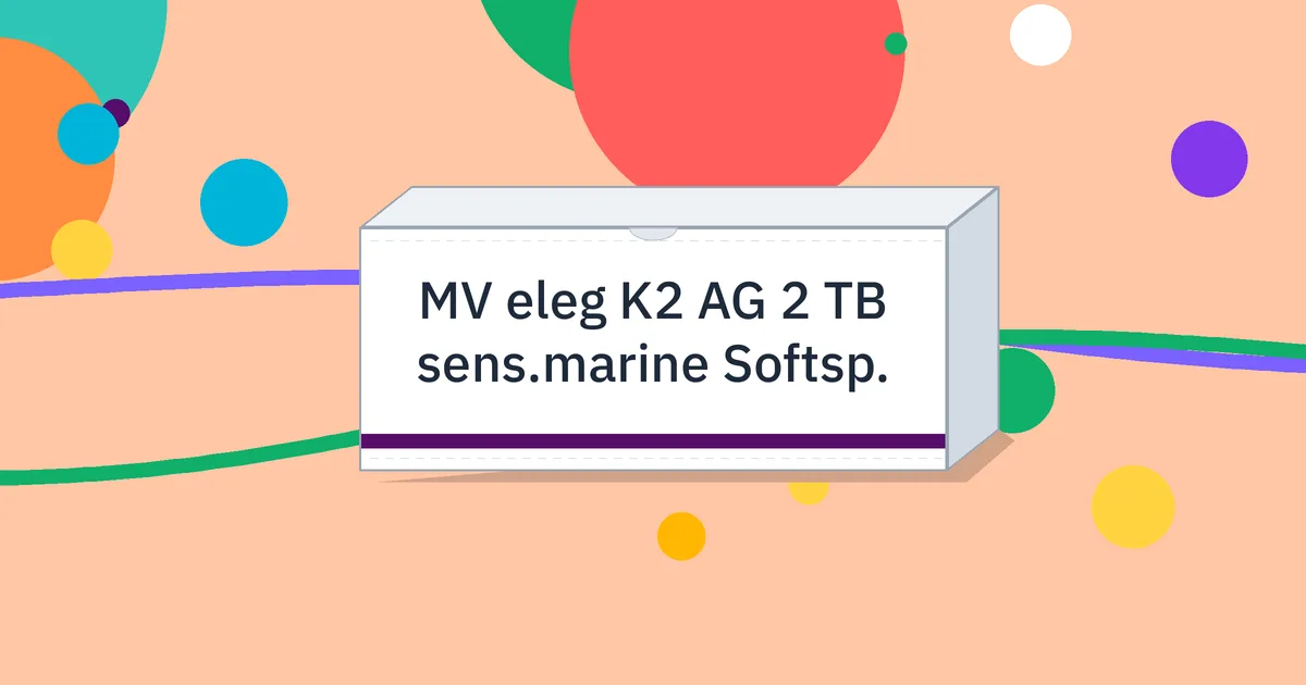 Symbolbild: Packung mit der Aufschrift MV eleg K2 AG 2 TB sens.marine Softsp. (PZN 14611167) – Verfügbarkeit und Bezug in Apotheken in Frankfurt am Main