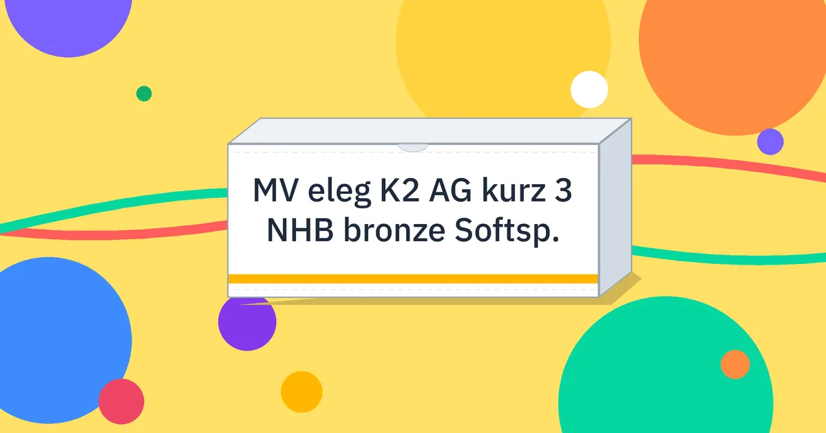 Symbolbild: Packung mit der Aufschrift MV eleg K2 AG kurz 3 NHB bronze Softsp. (PZN 15716603) – Verfügbarkeit und Bezug in Apotheken in Frankfurt am Main