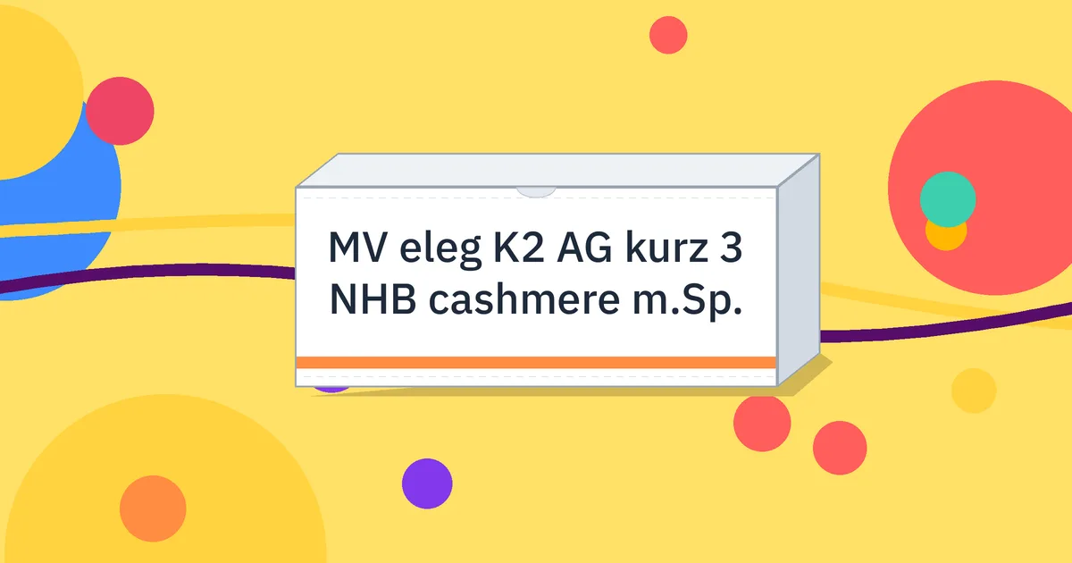 Symbolbild: Packung mit der Aufschrift MV eleg K2 AG kurz 3 NHB cashmere m.Sp. (PZN 15715874) – Verfügbarkeit und Bezug in Apotheken in Frankfurt am Main