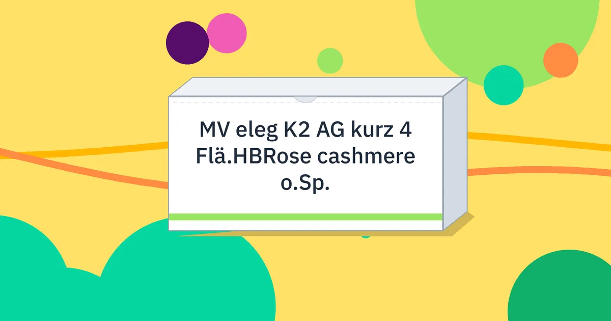 Symbolbild: Packung mit der Aufschrift MV eleg K2 AG kurz 4 Flä.HBRose cashmere o.Sp. (PZN 15703635) – Verfügbarkeit und Bezug in Apotheken in Frankfurt am Main