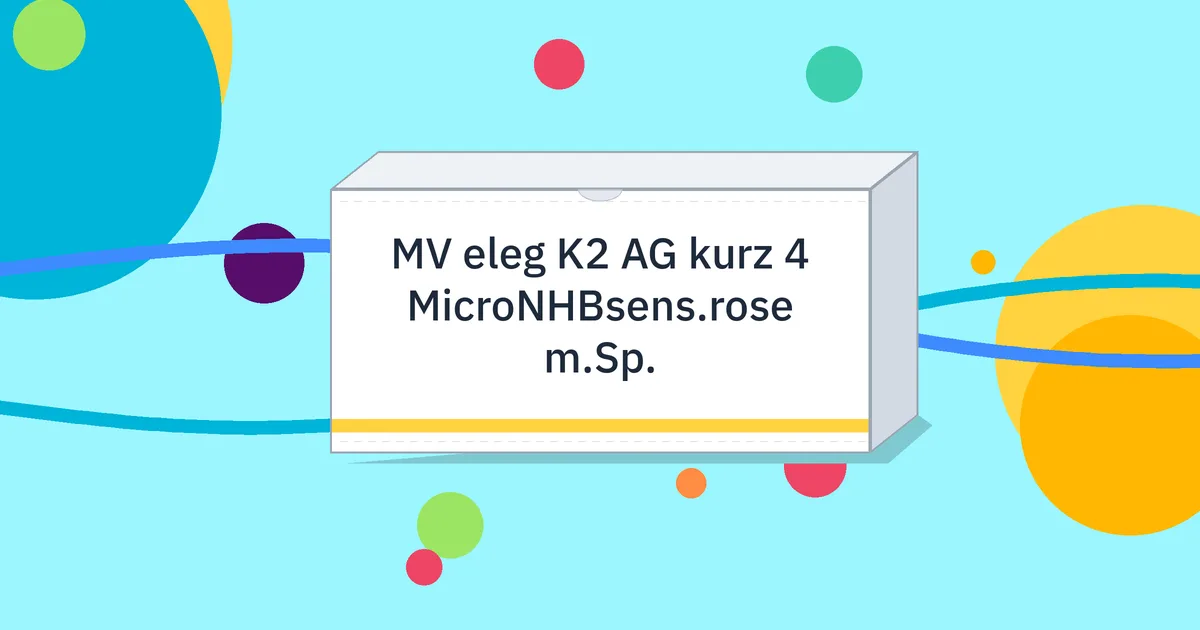 Symbolbild: Packung mit der Aufschrift MV eleg K2 AG kurz 4 MicroNHBsens.rose m.Sp. (PZN 15709626) – Verfügbarkeit und Bezug in Apotheken in Frankfurt am Main