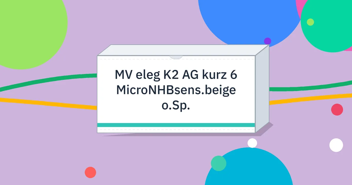 Symbolbild: Packung mit der Aufschrift MV eleg K2 AG kurz 6 MicroNHBsens.beige o.Sp. (PZN 15710227) – Verfügbarkeit und Bezug in Apotheken in Frankfurt am Main
