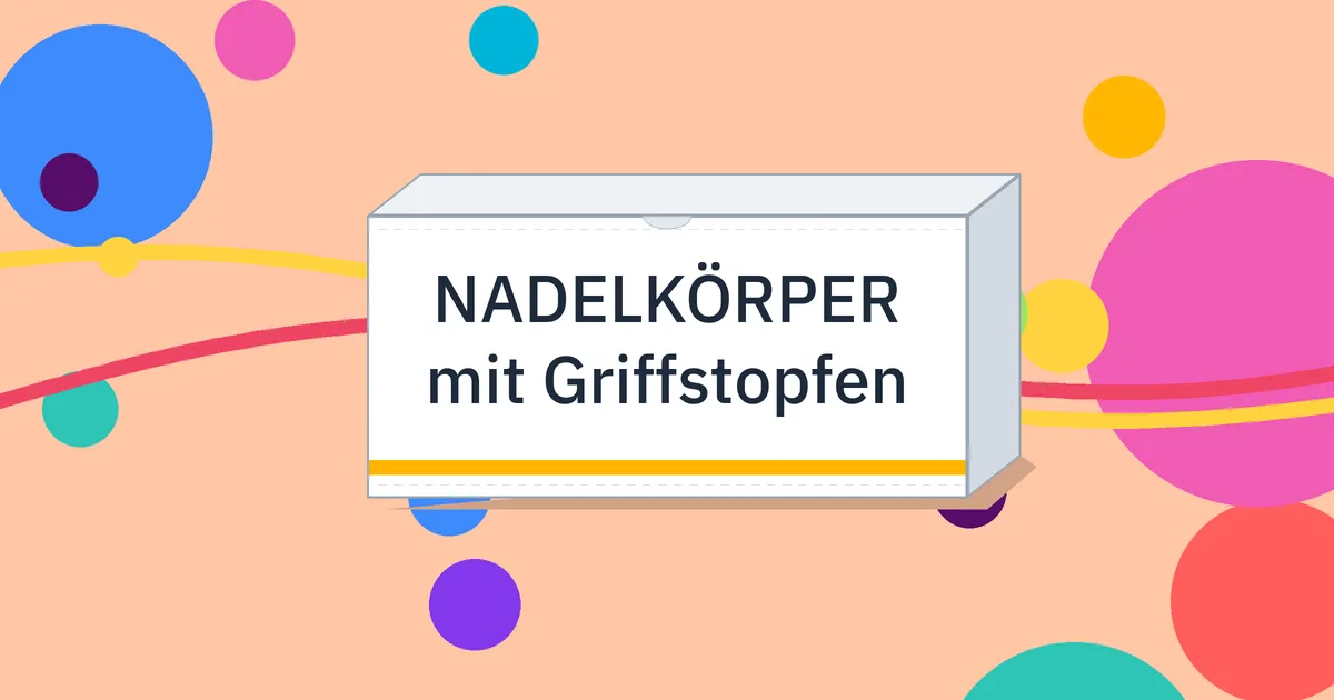 Symbolbild: Packung mit der Aufschrift NADELKÖRPER mit Griffstopfen (PZN 17489258) – Verfügbarkeit und Bezug in Apotheken in Frankfurt am Main