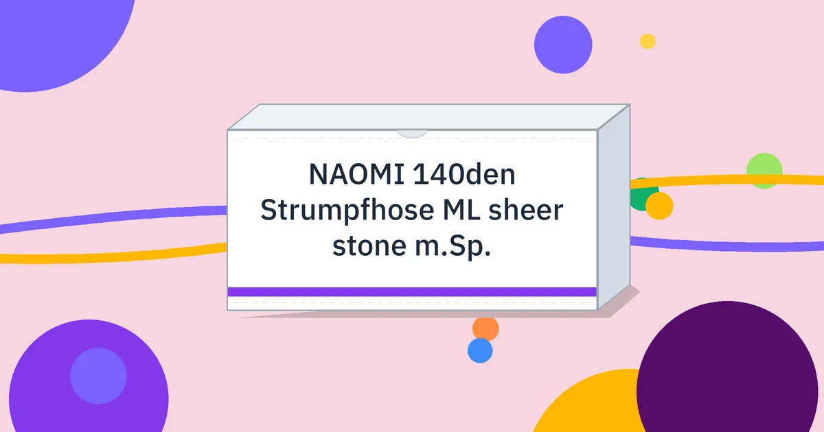 Symbolbild: Packung mit der Aufschrift NAOMI 140den Strumpfhose ML sheer stone m.Sp. (PZN 16178415) – Verfügbarkeit und Bezug in Apotheken in Frankfurt am Main