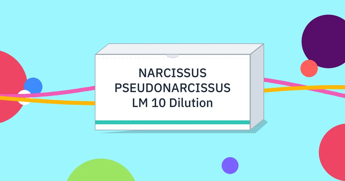 Symbolbild: Packung mit der Aufschrift NARCISSUS PSEUDONARCISSUS LM 10 Dilution (PZN 13615849) – Verfügbarkeit und Bezug in Apotheken in Frankfurt am Main