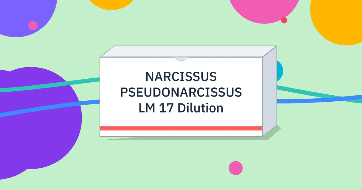 Symbolbild: Packung mit der Aufschrift NARCISSUS PSEUDONARCISSUS LM 17 Dilution (PZN 13615915) – Verfügbarkeit und Bezug in Apotheken in Frankfurt am Main