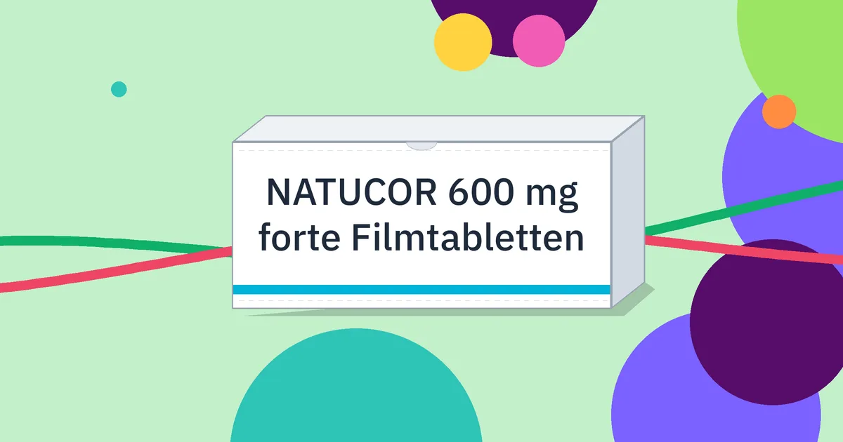 Symbolbild: Packung mit der Aufschrift NATUCOR 600 mg forte Filmtabletten (PZN 04165301) – Verfügbarkeit und Bezug in Apotheken in Frankfurt am Main