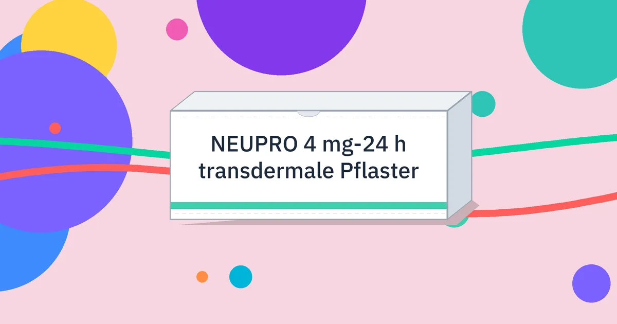 Symbolbild: Packung mit der Aufschrift NEUPRO 4 mg-24 h transdermale Pflaster (PZN 13904660) – Verfügbarkeit und Bezug in Apotheken in Frankfurt am Main