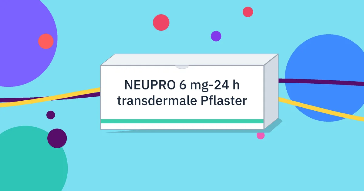 Symbolbild: Packung mit der Aufschrift NEUPRO 6 mg-24 h transdermale Pflaster (PZN 04637409) – Verfügbarkeit und Bezug in Apotheken in Frankfurt am Main