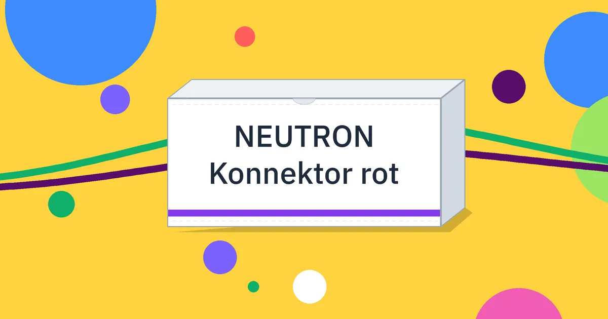 Symbolbild: Packung mit der Aufschrift NEUTRON Konnektor rot (PZN 14180313) – Verfügbarkeit und Bezug in Apotheken in Frankfurt am Main