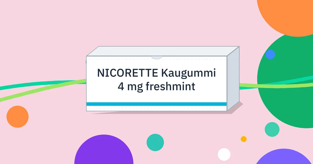 Symbolbild: Packung mit der Aufschrift NICORETTE Kaugummi 4 mg freshmint (PZN 18379810) – Verfügbarkeit und Bezug in Apotheken in Frankfurt am Main