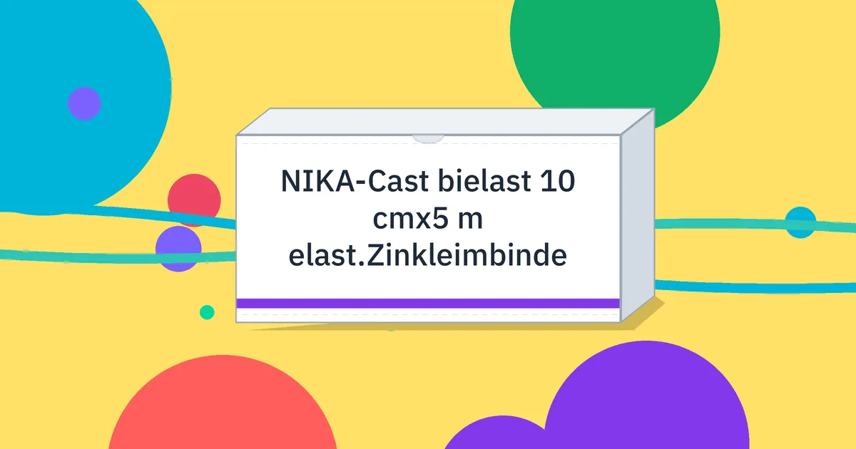 Symbolbild: Packung mit der Aufschrift NIKA-Cast bielast 10 cmx5 m elast.Zinkleimbinde (PZN 19078499) – Verfügbarkeit und Bezug in Apotheken in Frankfurt am Main