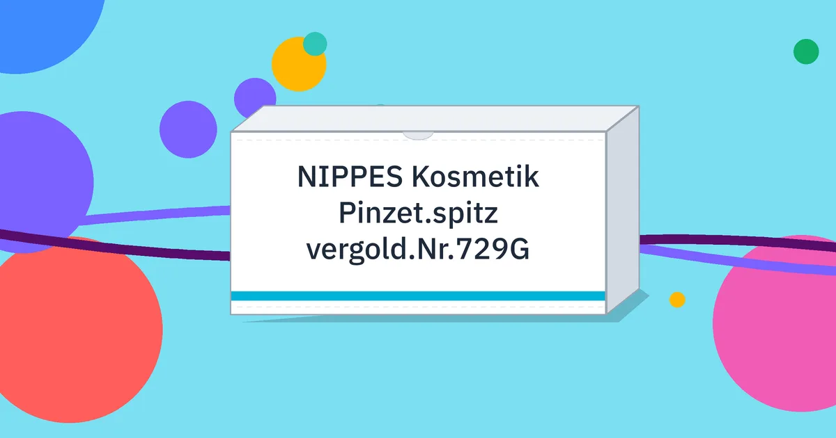 Symbolbild: Packung mit der Aufschrift NIPPES Kosmetik Pinzet.spitz vergold.Nr.729G (PZN 01686011) – Verfügbarkeit und Bezug in Apotheken in Frankfurt am Main