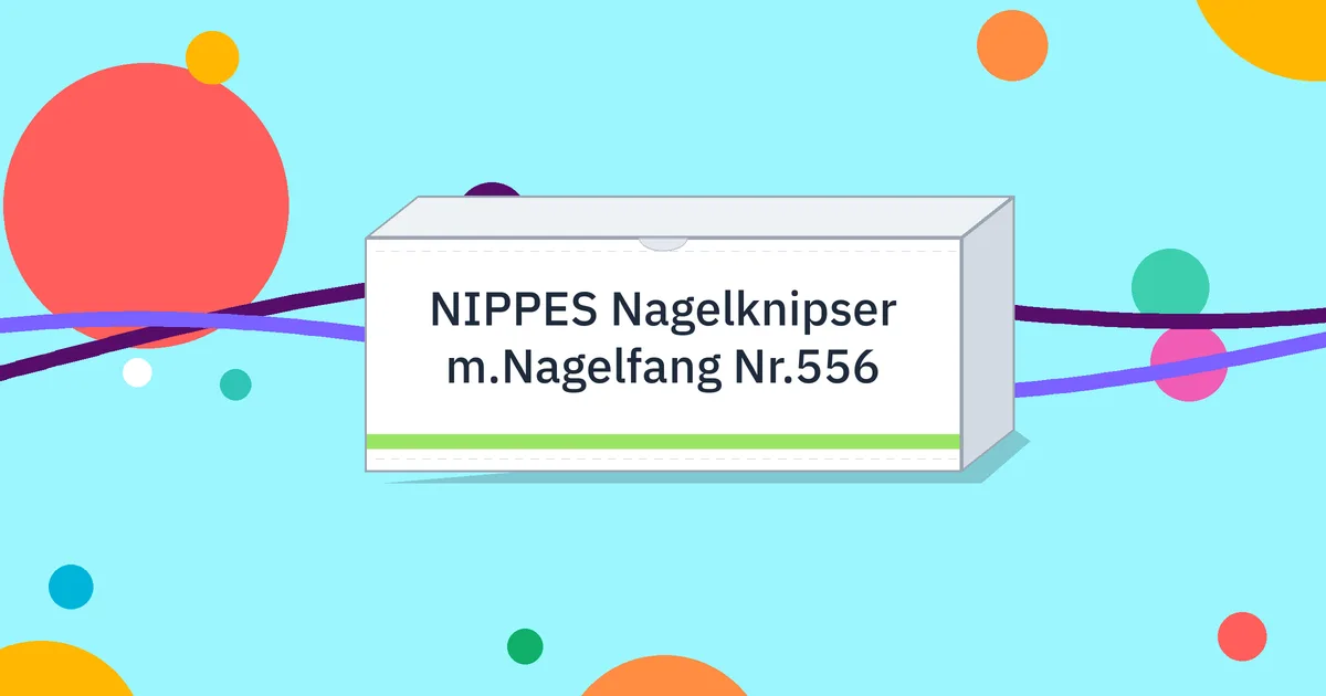 Symbolbild: Packung mit der Aufschrift NIPPES Nagelknipser m.Nagelfang Nr.556 (PZN 08780606) – Verfügbarkeit und Bezug in Apotheken in Frankfurt am Main