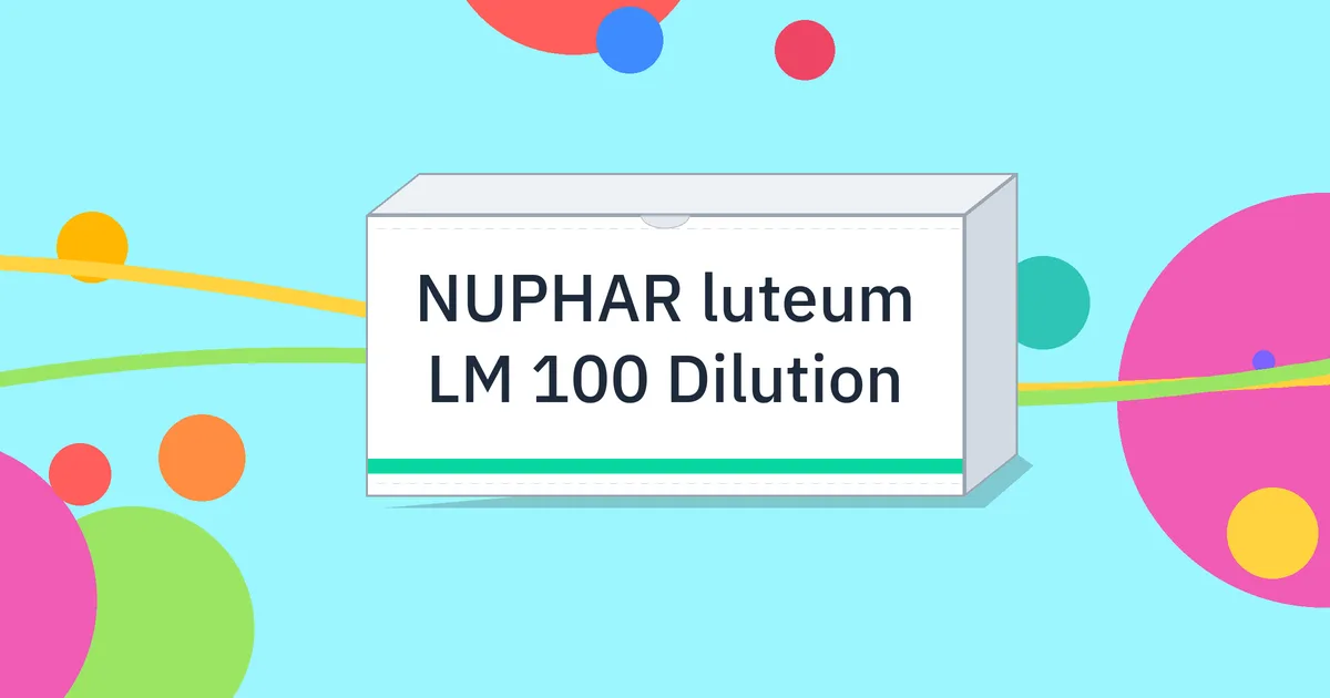 Symbolbild: Packung mit der Aufschrift NUPHAR luteum LM 100 Dilution (PZN 13620804) – Verfügbarkeit und Bezug in Apotheken in Frankfurt am Main