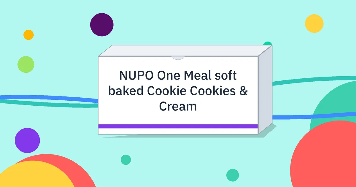 Symbolbild: Packung mit der Aufschrift NUPO One Meal soft baked Cookie Cookies & Cream (PZN 20894815) – Verfügbarkeit und Bezug in Apotheken in Frankfurt am Main