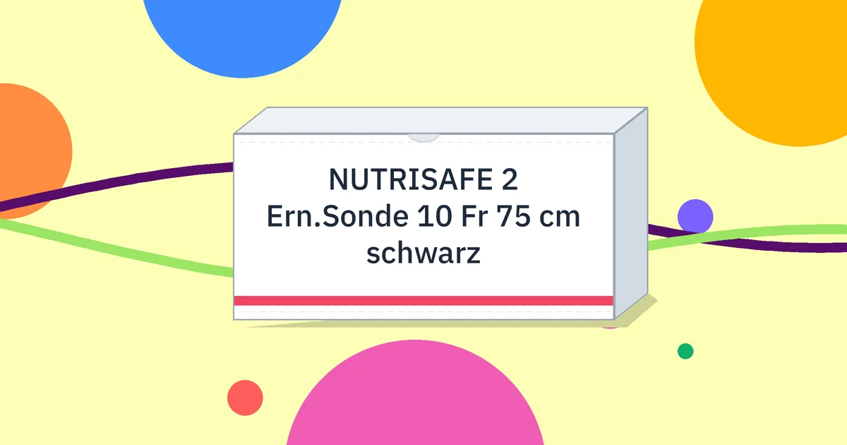 Symbolbild: Packung mit der Aufschrift NUTRISAFE 2 Ern.Sonde 10 Fr 75 cm schwarz (PZN 06847453) – Verfügbarkeit und Bezug in Apotheken in Frankfurt am Main