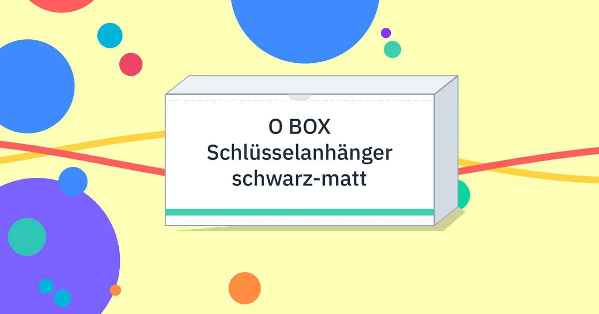 Symbolbild: Packung mit der Aufschrift O BOX Schlüsselanhänger schwarz-matt (PZN 00649031) – Verfügbarkeit und Bezug in Apotheken in Frankfurt am Main