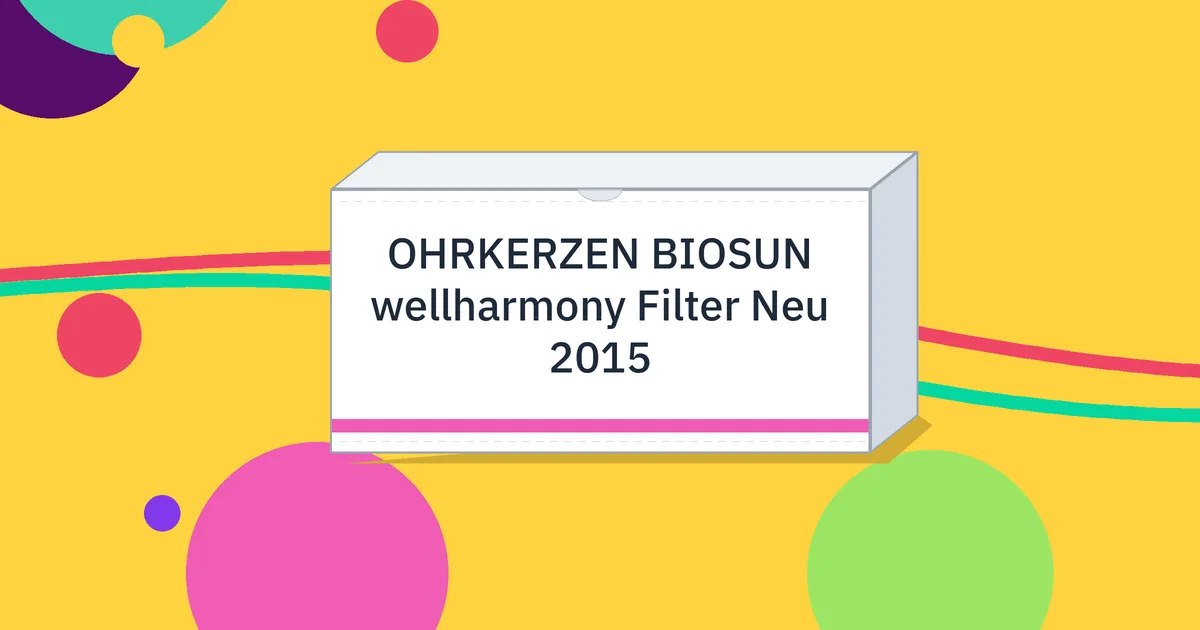 Symbolbild: Packung mit der Aufschrift OHRKERZEN BIOSUN wellharmony Filter Neu 2015 (PZN 11133477) – Verfügbarkeit und Bezug in Apotheken in Frankfurt am Main