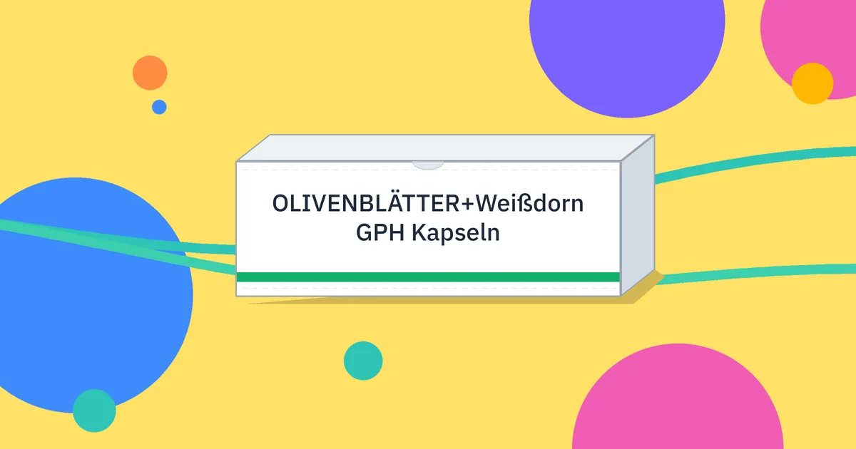 Symbolbild: Packung mit der Aufschrift OLIVENBLÄTTER+Weißdorn GPH Kapseln (PZN 00964198) – Verfügbarkeit und Bezug in Apotheken in Frankfurt am Main