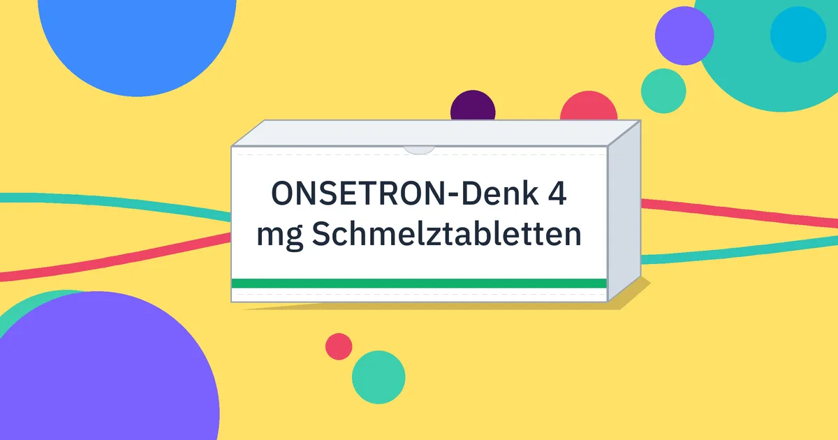 Symbolbild: Packung mit der Aufschrift ONSETRON-Denk 4 mg Schmelztabletten (PZN 10708510) – Verfügbarkeit und Bezug in Apotheken in Frankfurt am Main