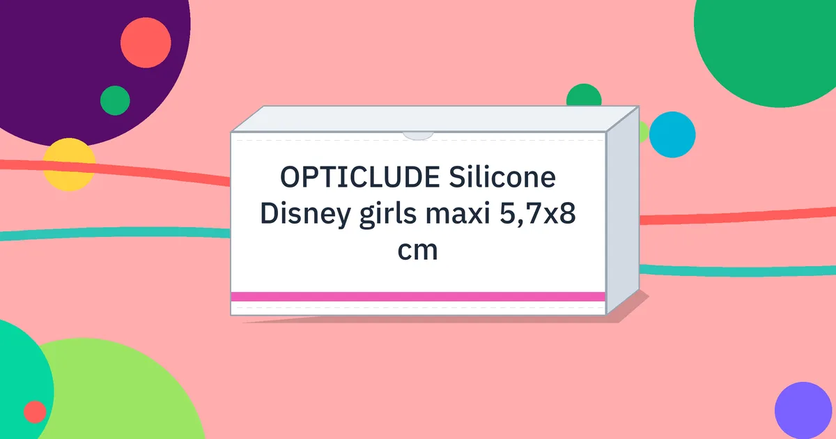 Symbolbild: Packung mit der Aufschrift OPTICLUDE Silicone Disney girls maxi 5,7x8 cm (PZN 10547544) – Verfügbarkeit und Bezug in Apotheken in Frankfurt am Main