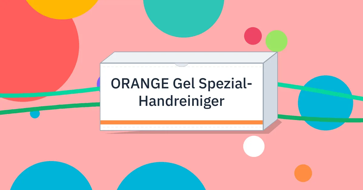 Symbolbild: Packung mit der Aufschrift ORANGE Gel Spezial-Handreiniger (PZN 18874774) – Verfügbarkeit und Bezug in Apotheken in Frankfurt am Main