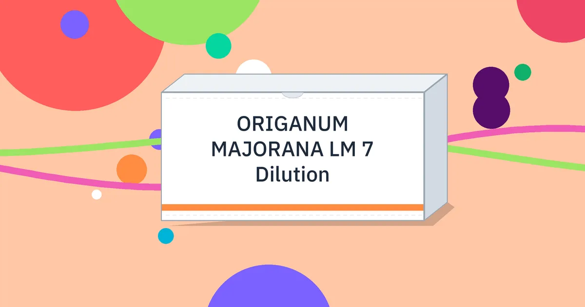 Symbolbild: Packung mit der Aufschrift ORIGANUM MAJORANA LM 7 Dilution (PZN 12972518) – Verfügbarkeit und Bezug in Apotheken in Frankfurt am Main